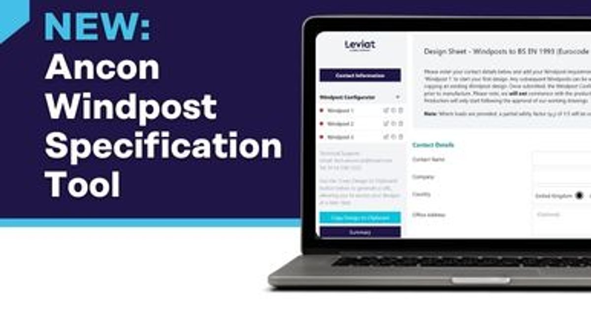 Leviat Launches New Online Windpost Specification Tool | Ancon